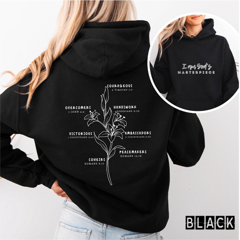 God's Masterpiece Christian Hoodie, Scripture Tee, Religious Gift ...