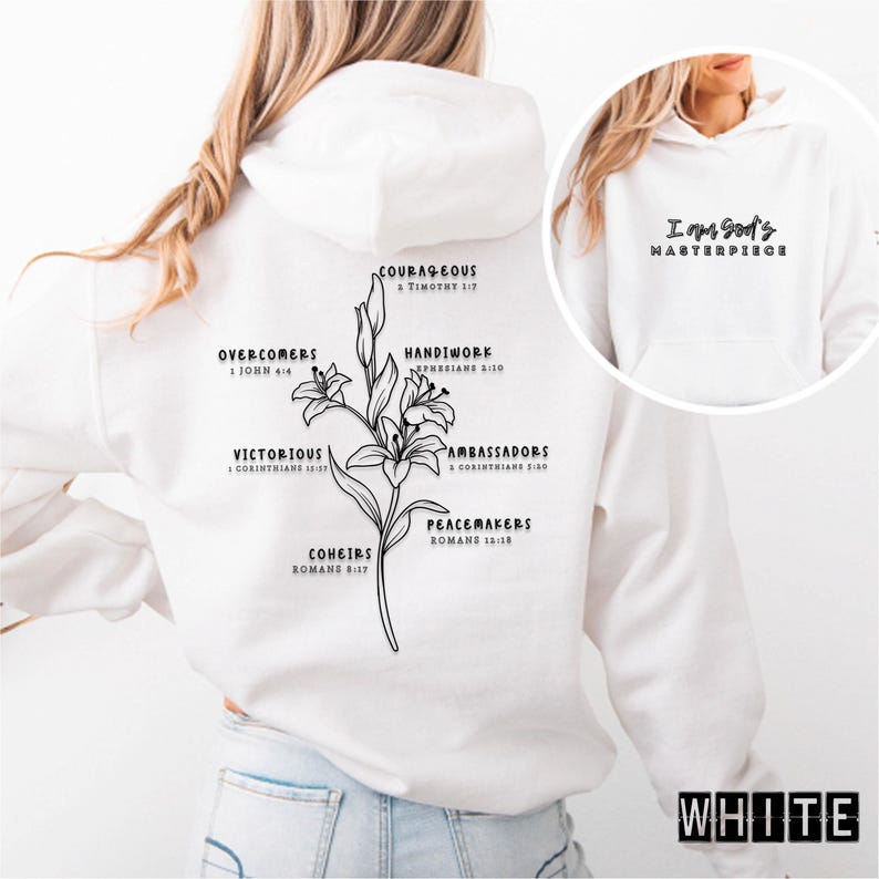 God's Masterpiece Christian Hoodie, Scripture Tee, Religious Gift ...