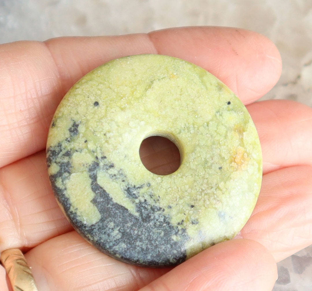 Large Serpentine Stone Donut 40mm - Etsy