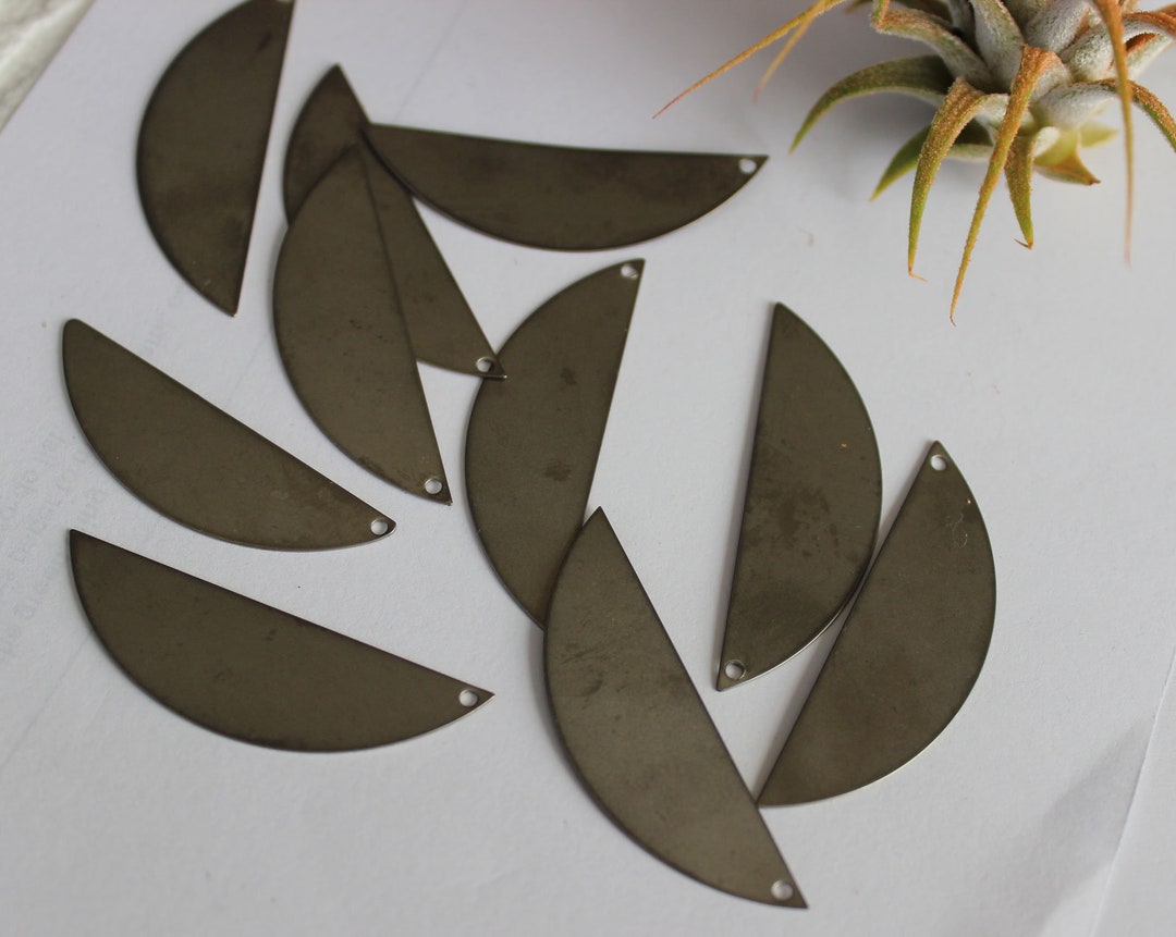 1 3/4" Titanium Shape Crescent Drilled Hole 10 Pieces - Etsy