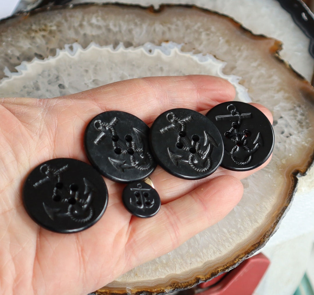 Vintage Black Anchor Navy Peacoat Button 5 Pieces 1 1/4 - Etsy