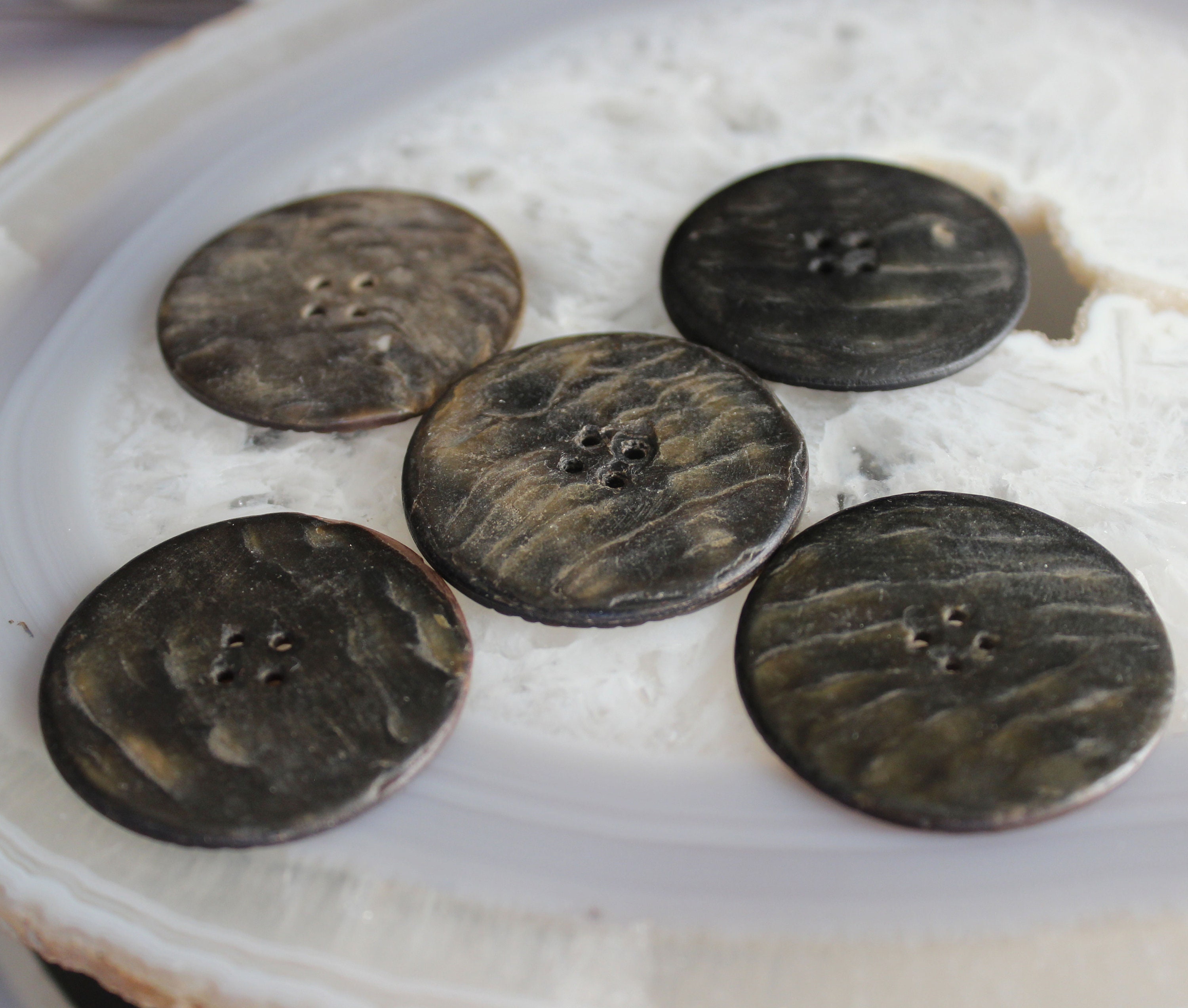 Antique 38mm Intricately Carved Shell Button 4 hole Sold as | Etsy