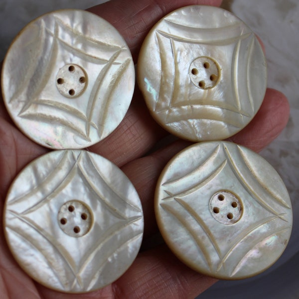 Carved Mother of Pearl Buttons - Etsy
