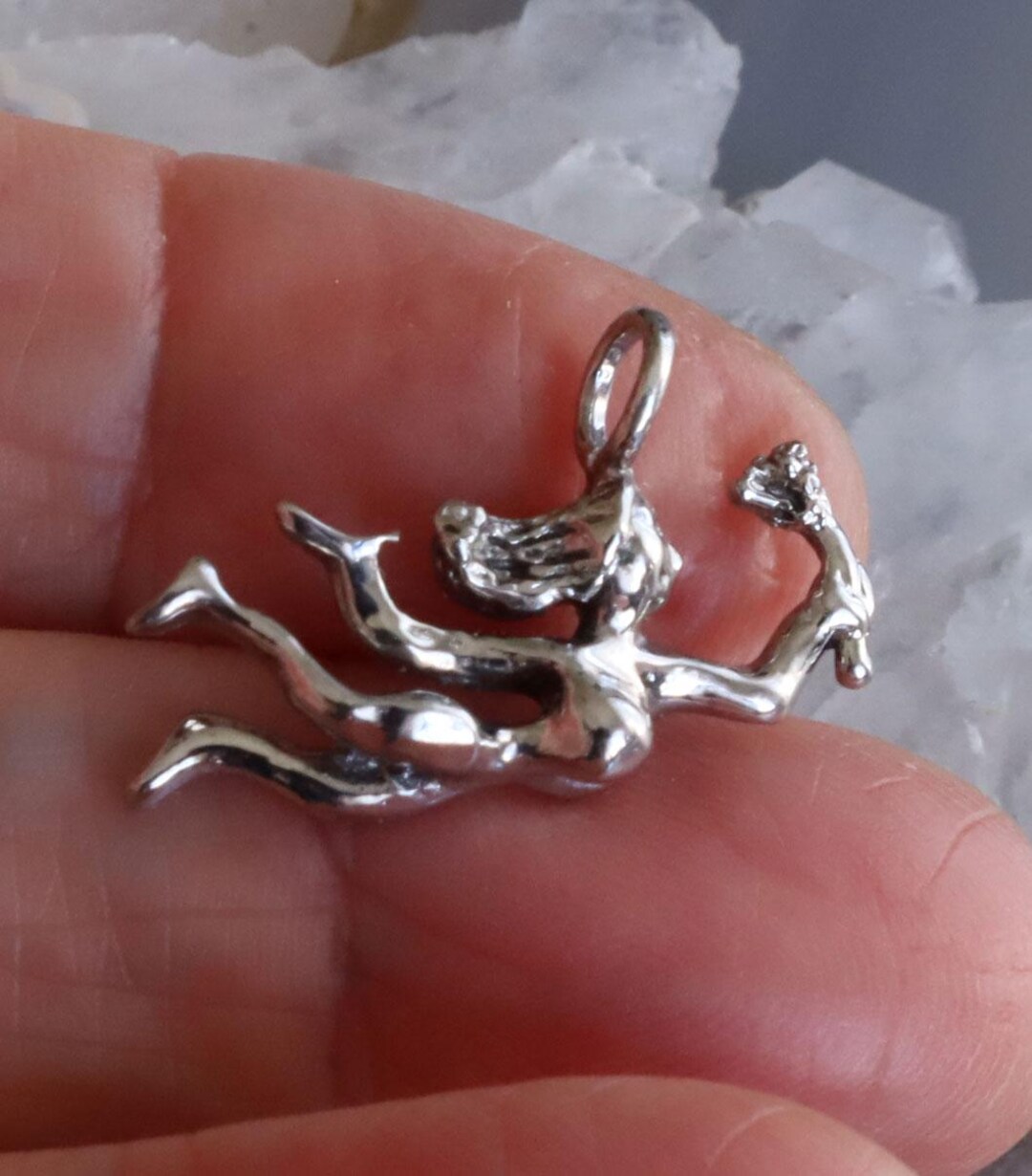 Vintage Sterling Silver Olympic Torch Bearer Charm 1" - Etsy