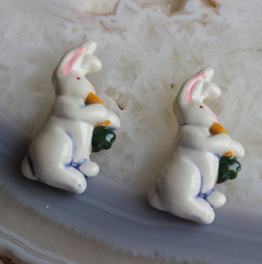 Fun Bunny Rabbit Ceramic Tile 2" Set of 2 - Etsy