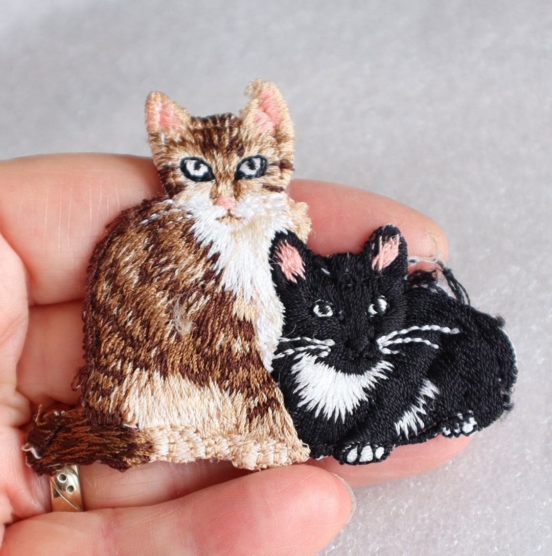 Embroidered Two Cats Sew on Patch 2 3/4 - Etsy