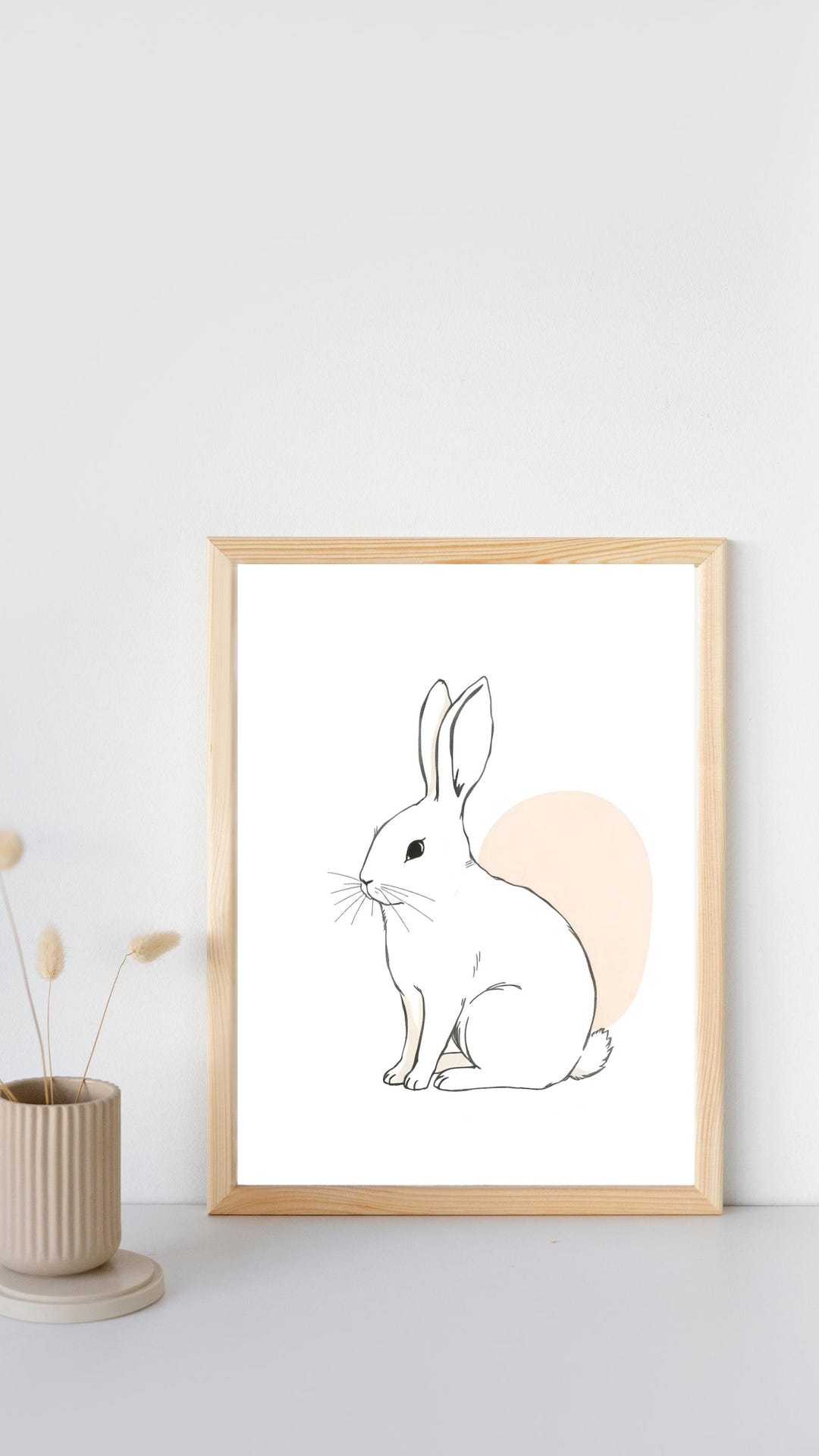 Zen Rabbit Art Print | Minimalist Japanese Ink Painting | Animal Wall ...