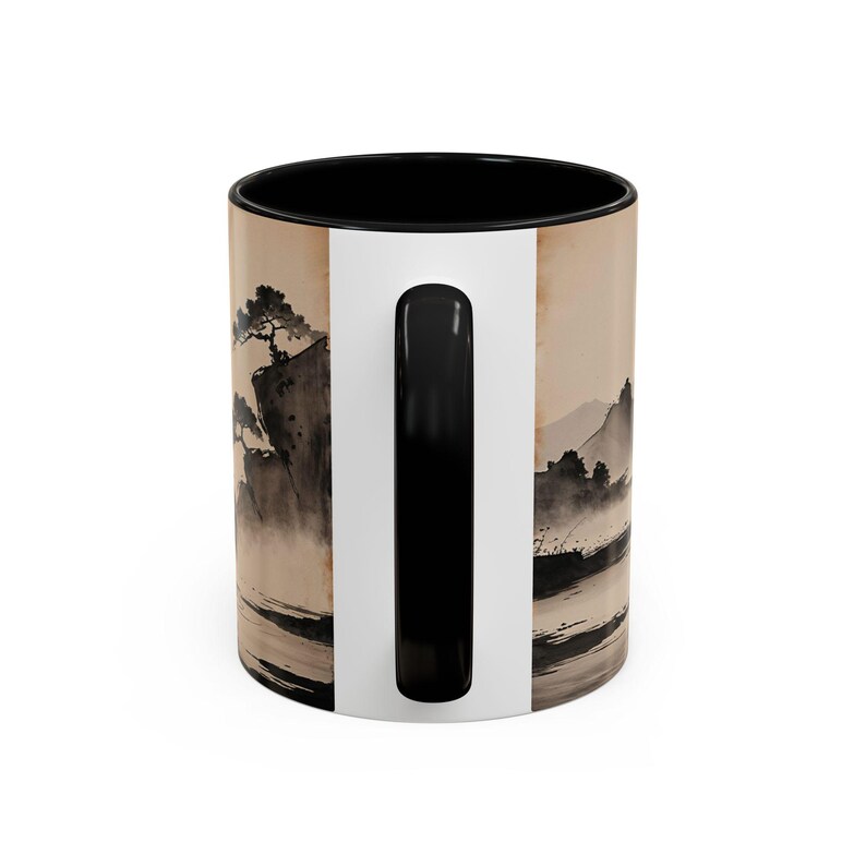 Japandi Crane Mug, Red Crowned Bird Coffee Cup, Zen Minimalist Art ...