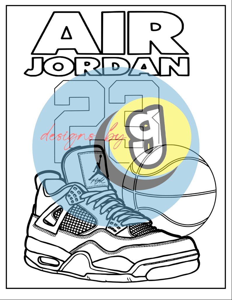 Printable Sneaker Coloring Pages for Kids & Adults Fun Shoe Designs ...