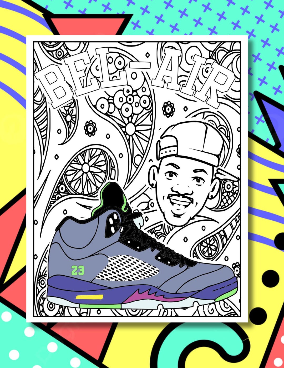 Printable Sneaker Coloring Pages for Kids & Adults Fun Shoe Designs ...