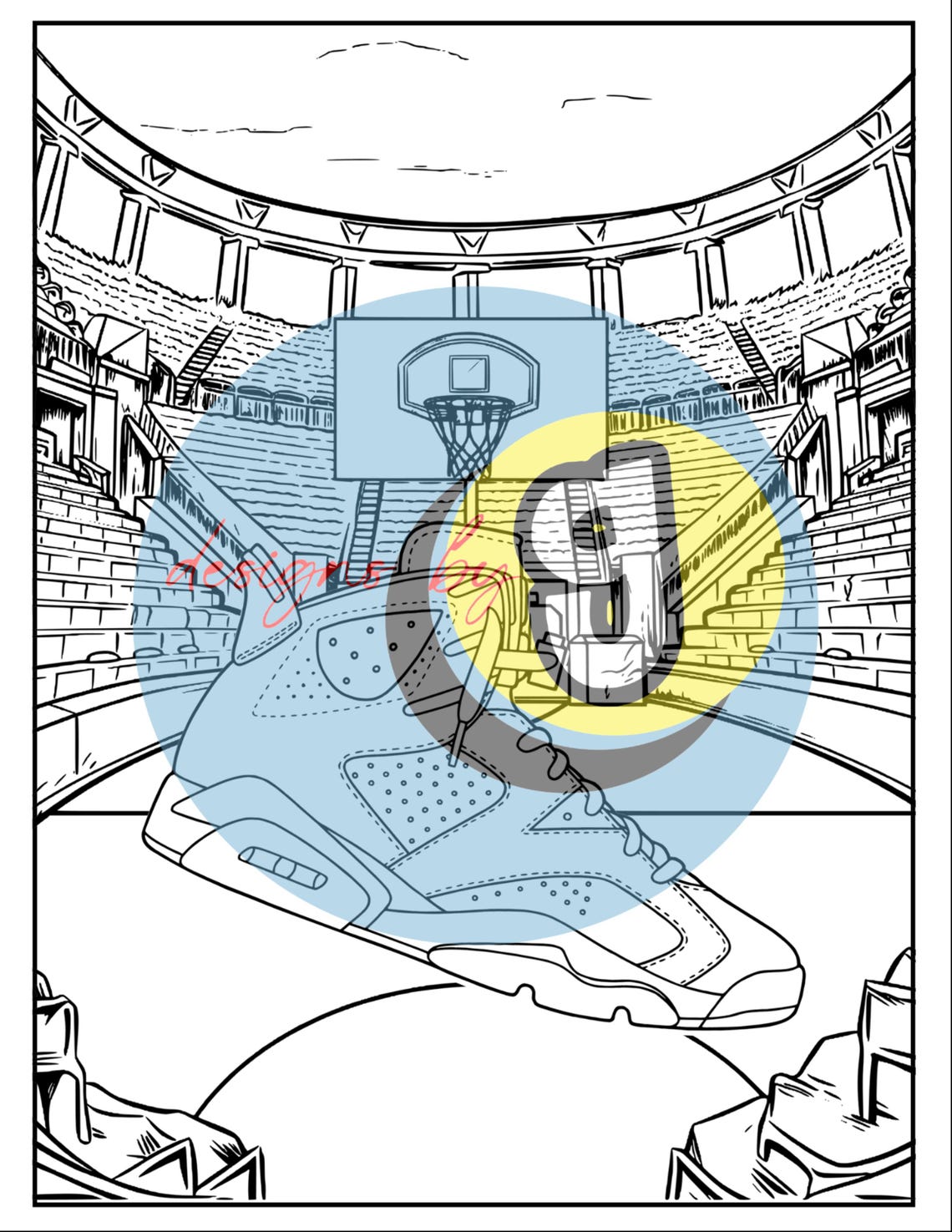 Printable Sneaker Coloring Pages - Fun Shoe Designs (digital Download ...