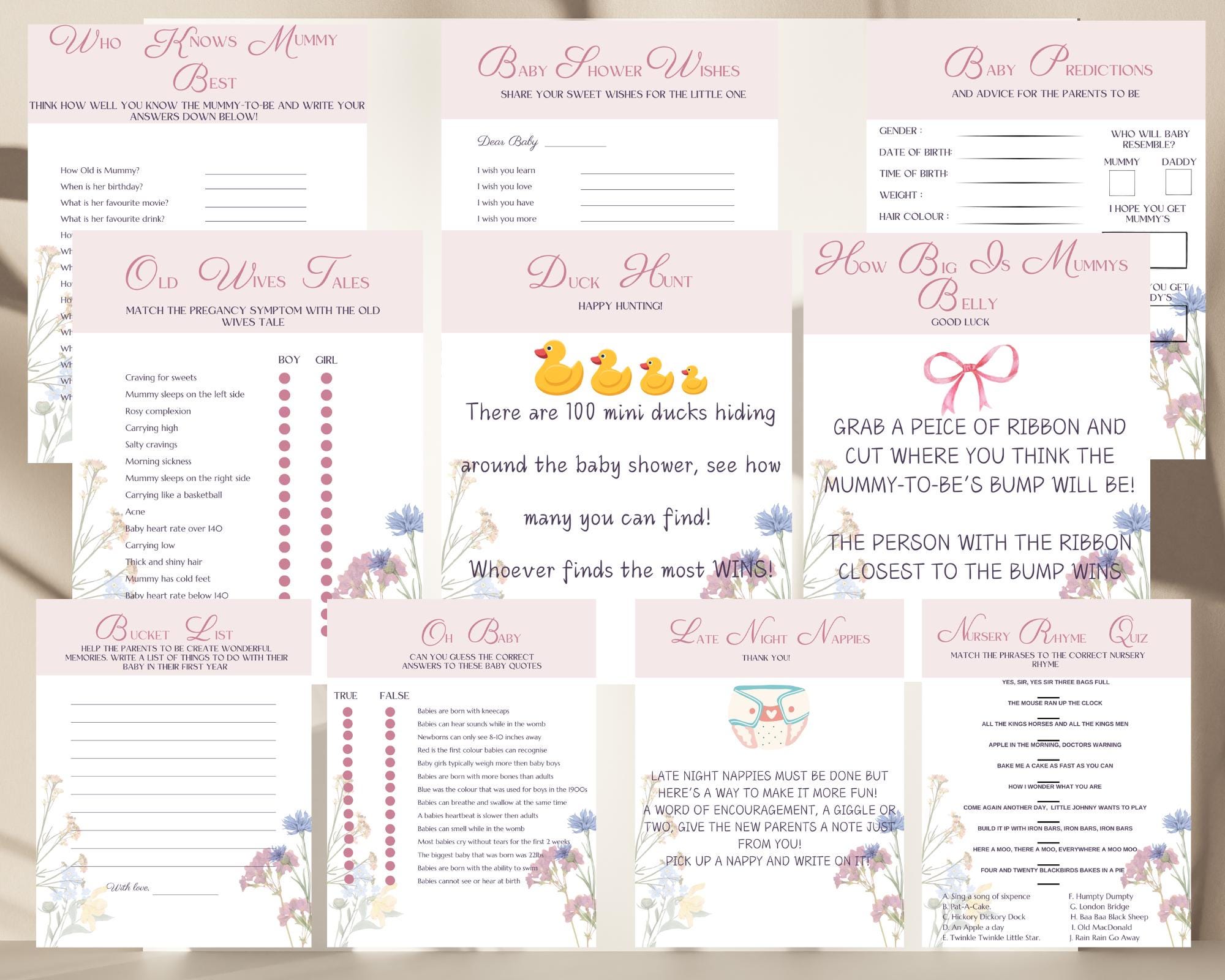 Baby Shower Games Bundle! - Etsy