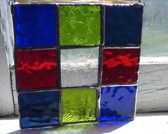 Stained Glass Patchwork POSTAGE STAMP Quilt Block Nine Patch - Etsy