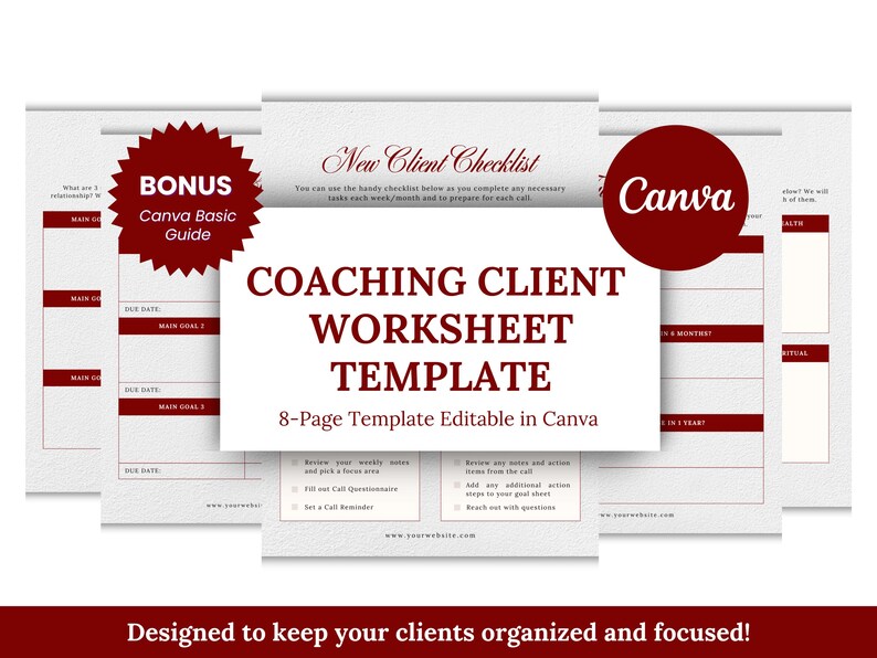 Coaching Client Worksheets, Coaching Canva Templates, Coaching ...