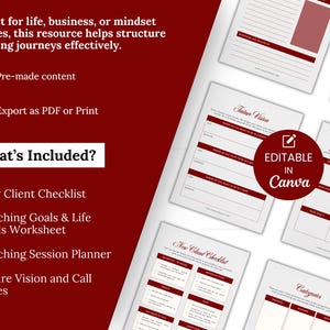 Coaching Client Worksheets, Coaching Canva Templates, Coaching ...