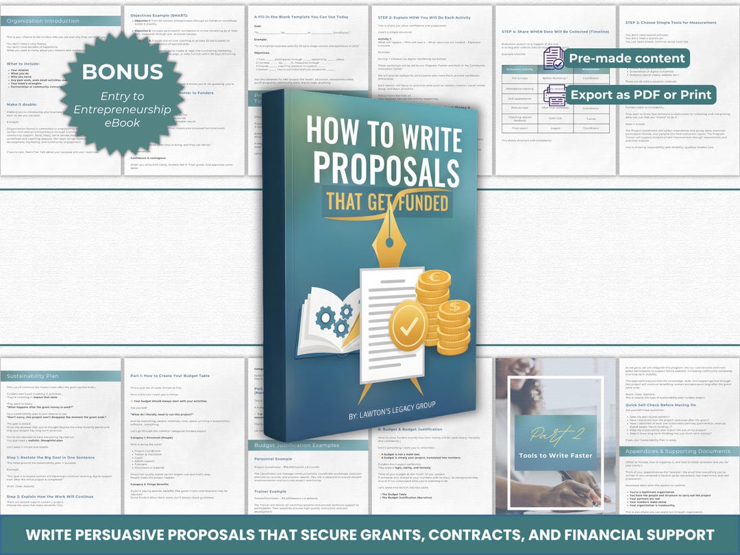 Grant Proposal Writing Guide Ebook, Fundable Proposals (PDF) - Etsy