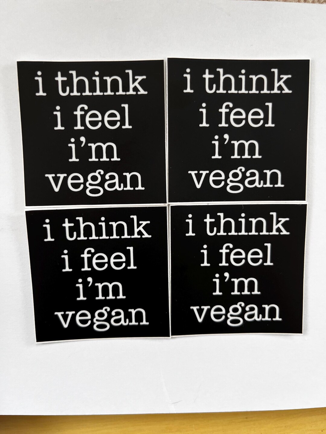 Vegan Sticker, Vegan Decal, Vegan Bumper Sticker, Vegan Gift, Black and ...