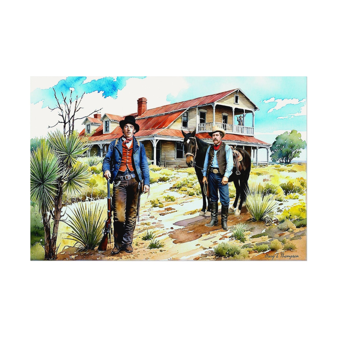 Billy the Kid Art,vintage Western Watercolor Print Art, Historic Art ...