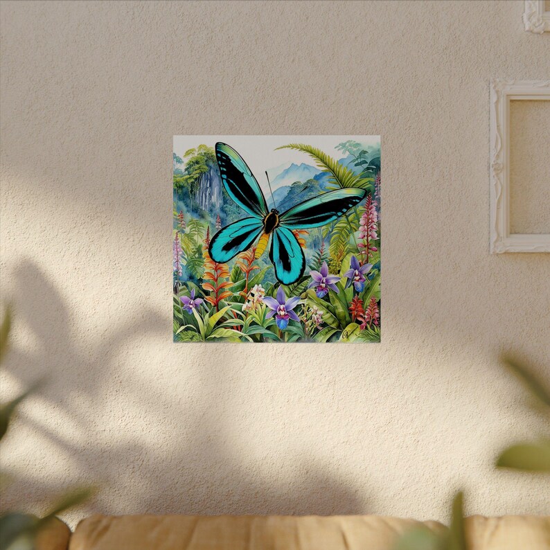 Watercolor Poster, Queen Alexandra's Birdwing Butterfly Art, Nature ...