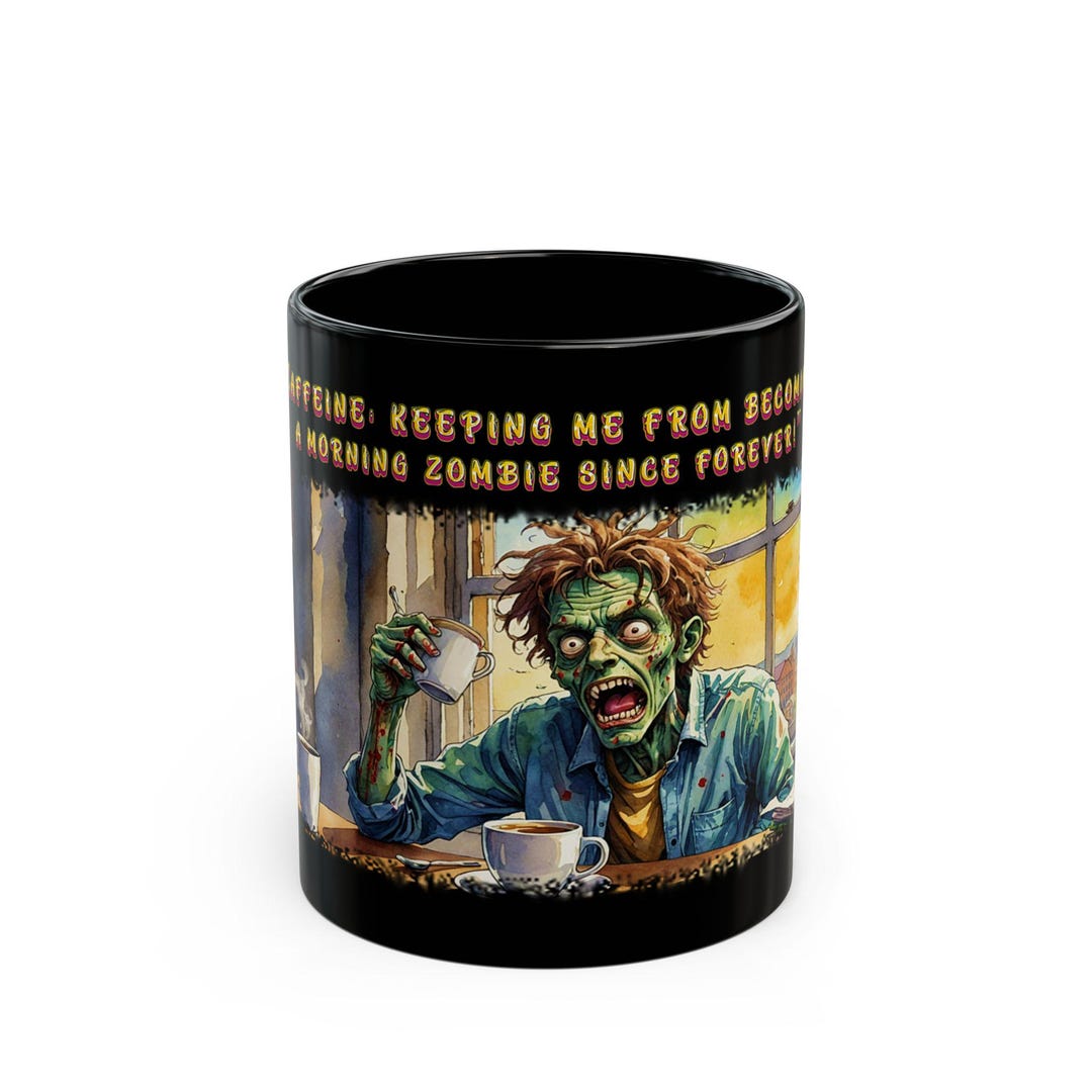 Zombie Coffee Mug, Funny Halloween Humor, Caffeine Lover Gift - Etsy UK
