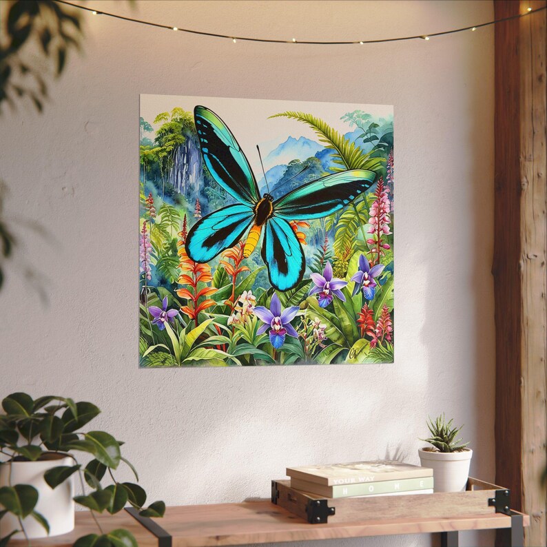 Watercolor Poster, Queen Alexandra's Birdwing Butterfly Art, Nature ...