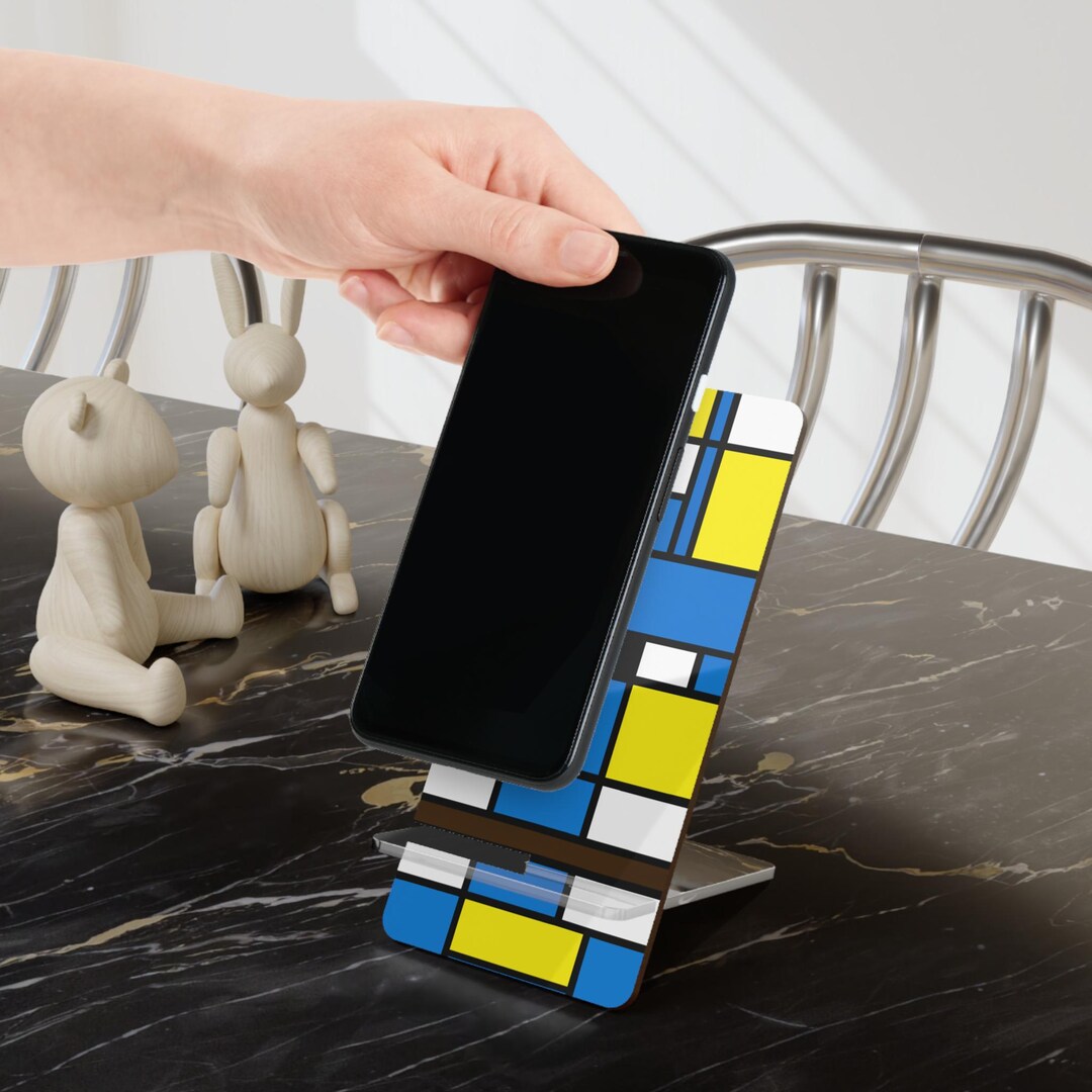 Phone Stand, Cubist Art, Bright Colorful Mobile Display Stand for ...