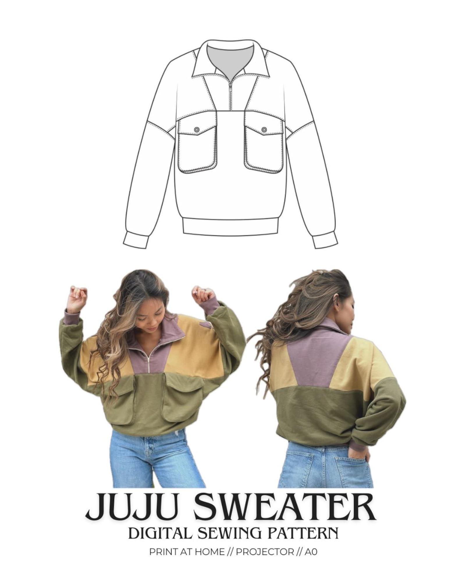 PDF Sewing Pattern - Juju Sweater - Etsy