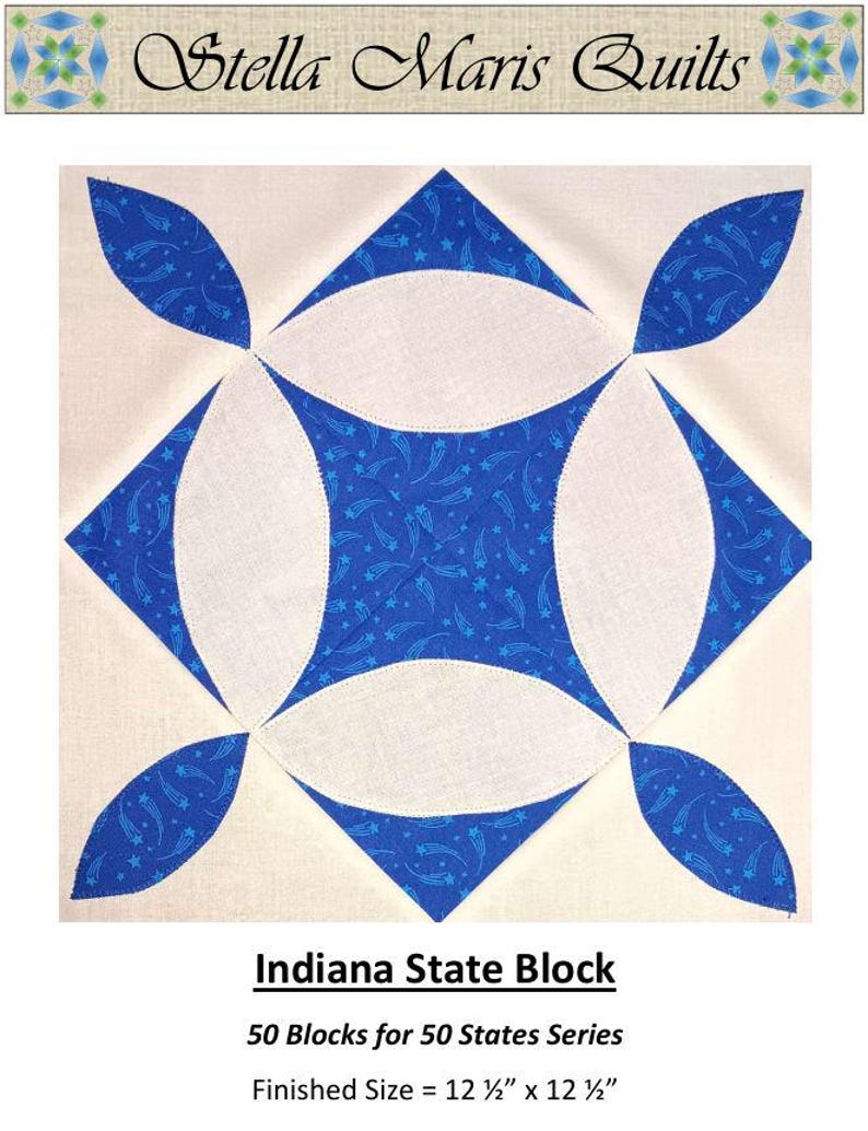 Indiana State Quilt Block Pattern | 12" X 12" Finished Block | PDF ...