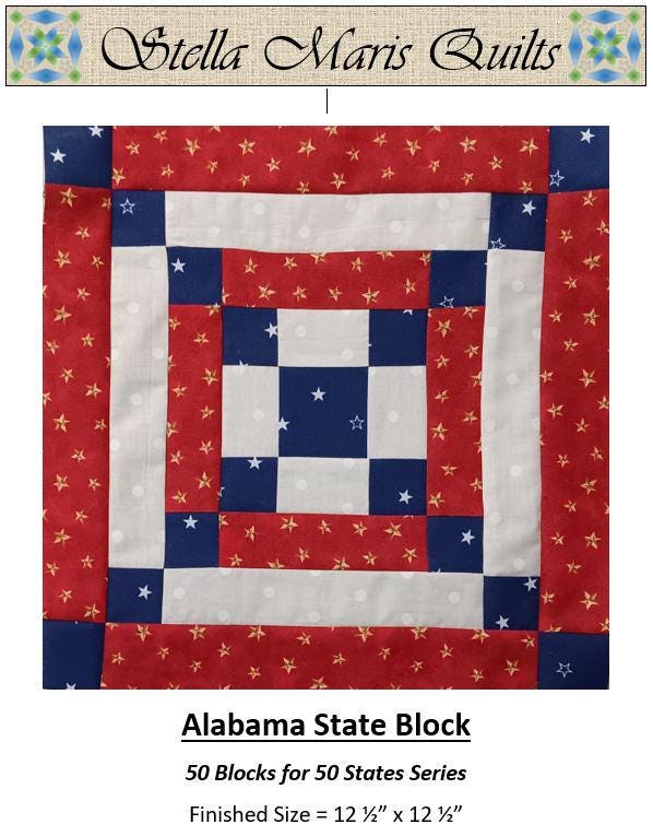 Alabama State Quilt Block Pattern – 50 States Quilt Series - Etsy