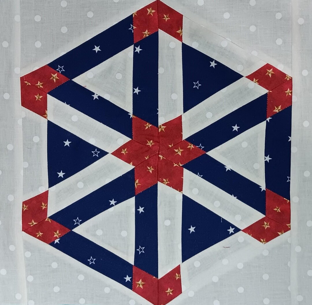 New Hampshire State Quilt Block Pattern: Hexagon Triangle Design (PDF ...