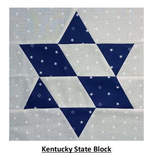 Kentucky Quilt Block Pattern | 12” PDF | 60 Degree Angled Seams | State ...