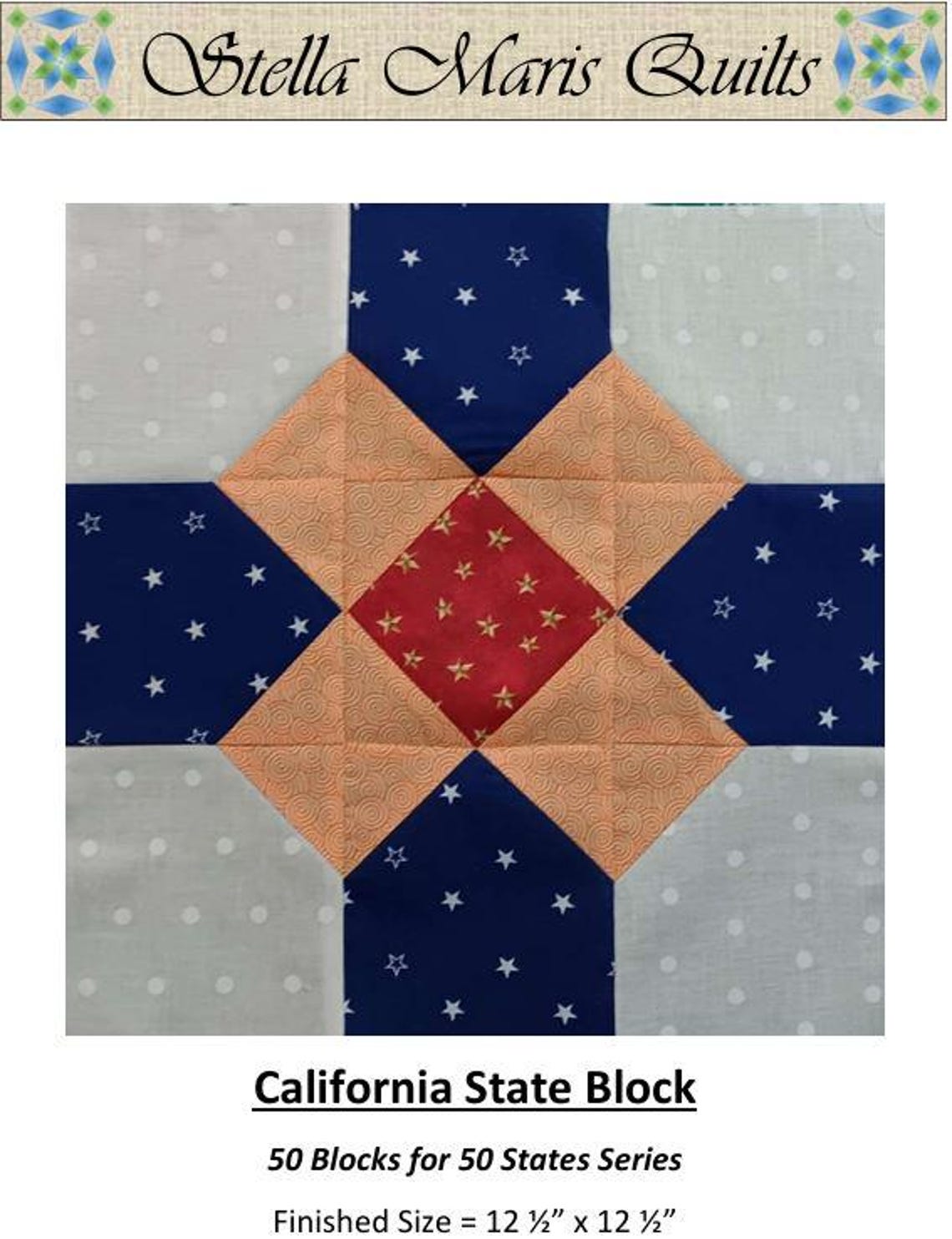 California State Quilt Block Pattern – 50 States Quilt Series - Etsy