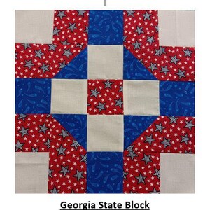 Georgia State Quilt Block Pattern: 12" Square (PDF Pattern) (50 States ...