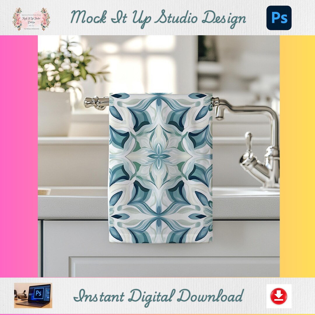 PSD Hand Towel Mockup Bundle: Kitchen & Tea Towel Templates (digital ...