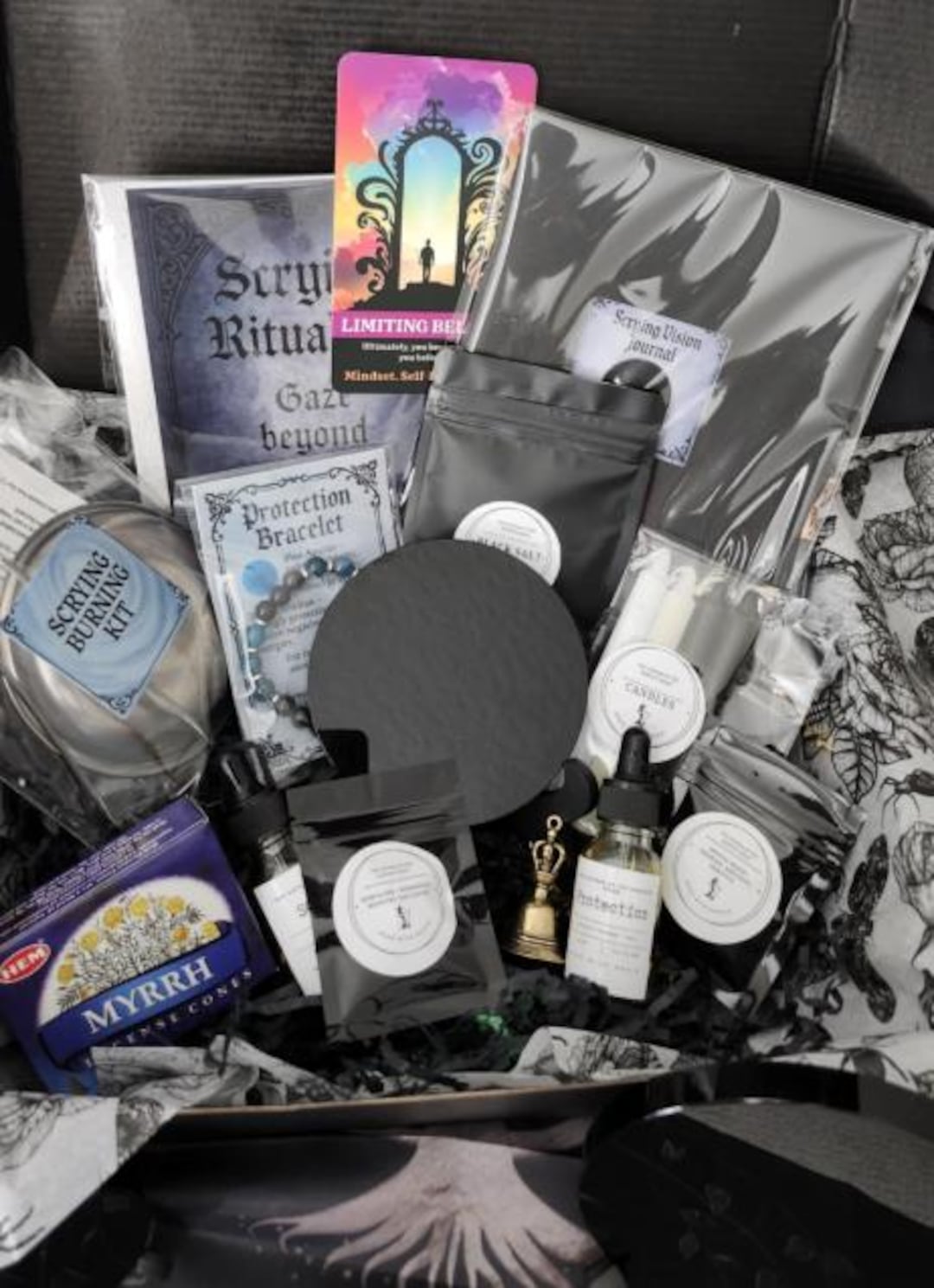 Scrying Ritual Kit - Powerful Black Obsidian Mirror - Divination ...