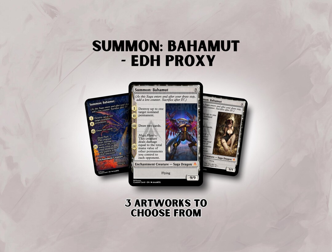 Summon Bahamut EDH Proxy Card: Anime, Poster, Standard Art - Custom ...