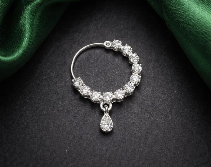Bridal American Diamond Nath/nath for Non Pierced Nose/indian Nosering ...