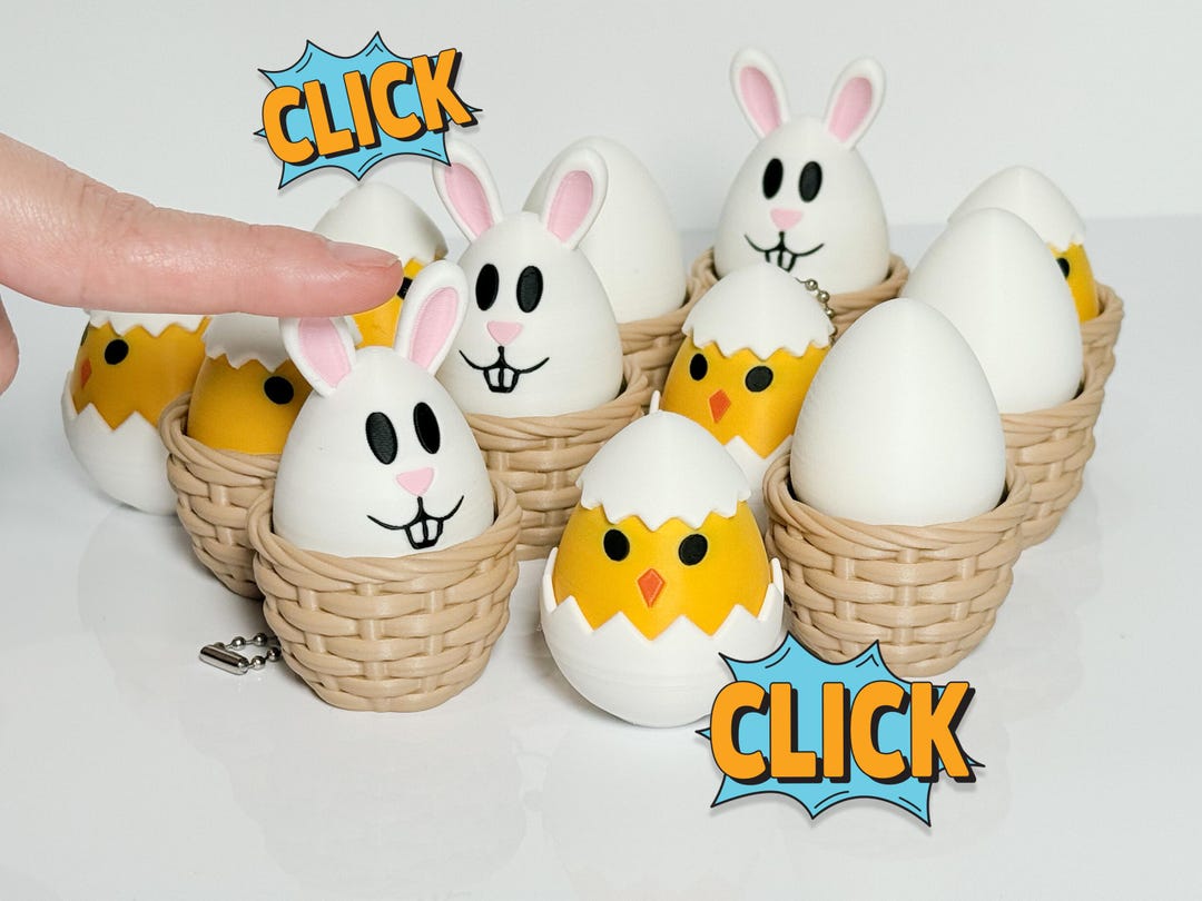 Easter Chick and Bunny 3D Printed Clickers - Mechanical, Fidget, Clicky ...