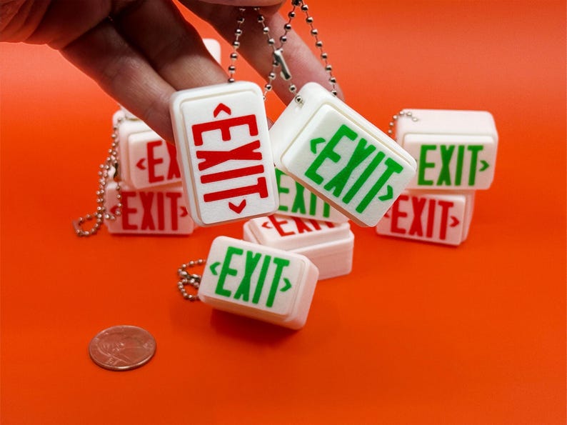 Exit Sign 3D Printed Clickers - Mechanical, Fidget, Clicky, Stress ...