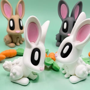 Bunny 3D Printed Figures - Articulated, Flexi, Fidget, Decoration - Etsy