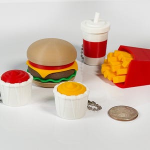 Burger Meal Fast Food 3D Printed Clickers - Mechanical, Fidget, Clicky ...