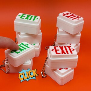 Exit Sign 3D Printed Clickers - Mechanical, Fidget, Clicky, Stress ...