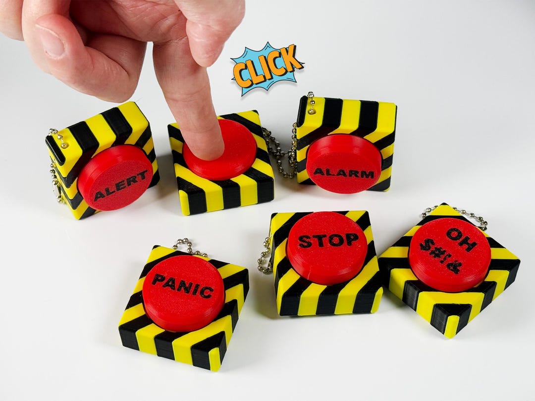 Panic Button 3D Printed Clickers - Mechanical, Fidget, Clicky, Stress ...