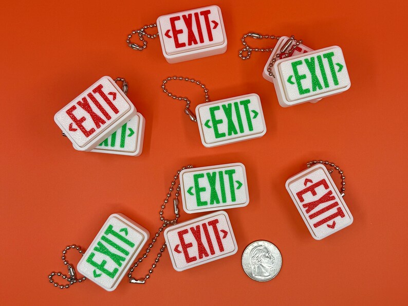 Exit Sign 3D Printed Clickers - Mechanical, Fidget, Clicky, Stress ...