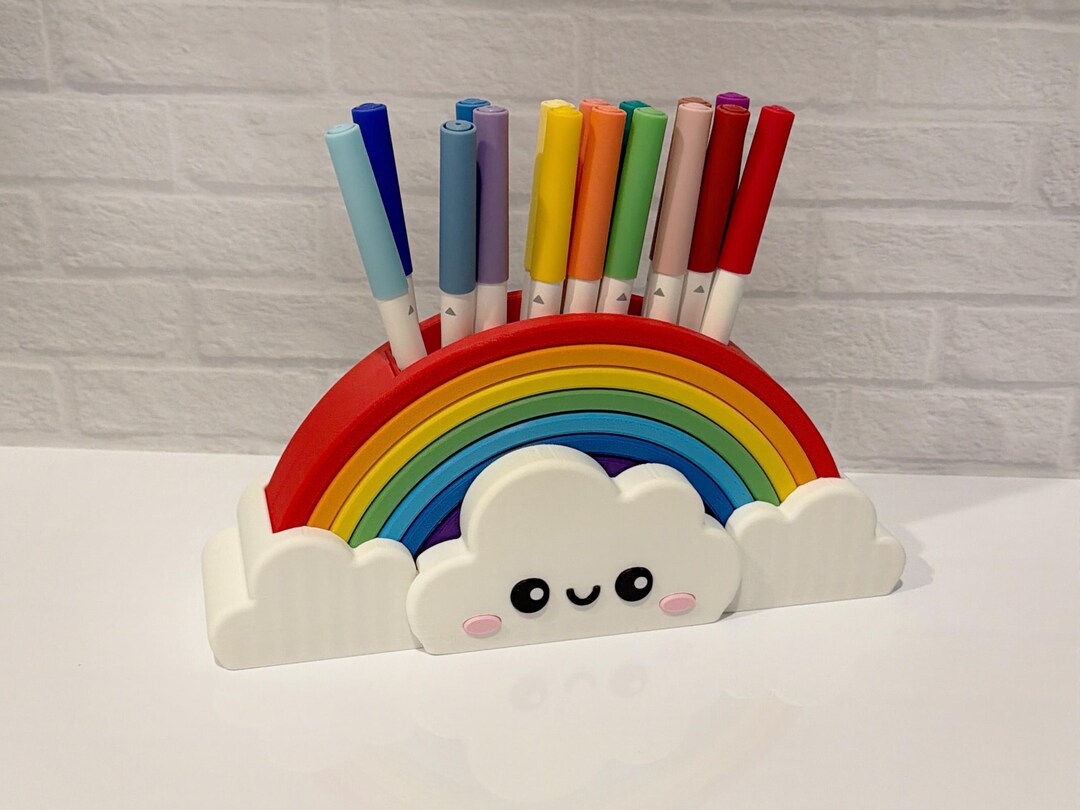 Rainbow 3D Printed Tool Holder - Shelf or Desk Decoration, Art, Craft ...