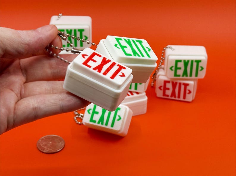 Exit Sign 3D Printed Clickers - Mechanical, Fidget, Clicky, Stress ...