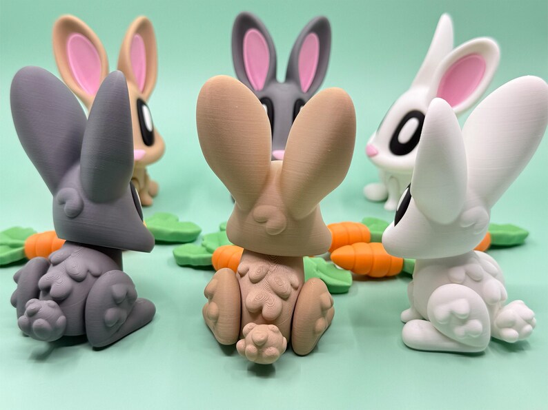Bunny 3D Printed Figures - Articulated, Flexi, Fidget, Decoration - Etsy