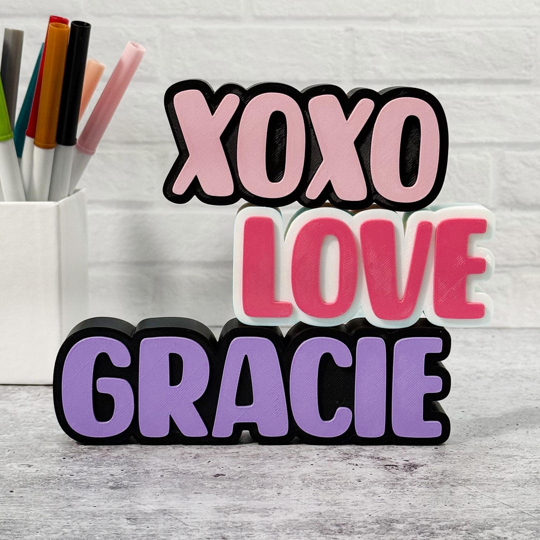 Custom 3D Nameplate – Playful Rounded Block Letter Design - Etsy