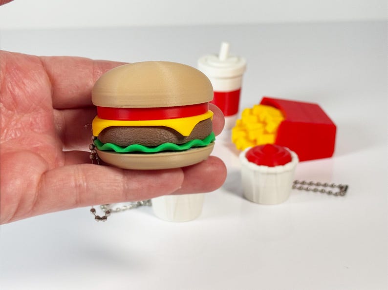 Burger Meal Fast Food 3D Printed Clickers - Mechanical, Fidget, Clicky ...