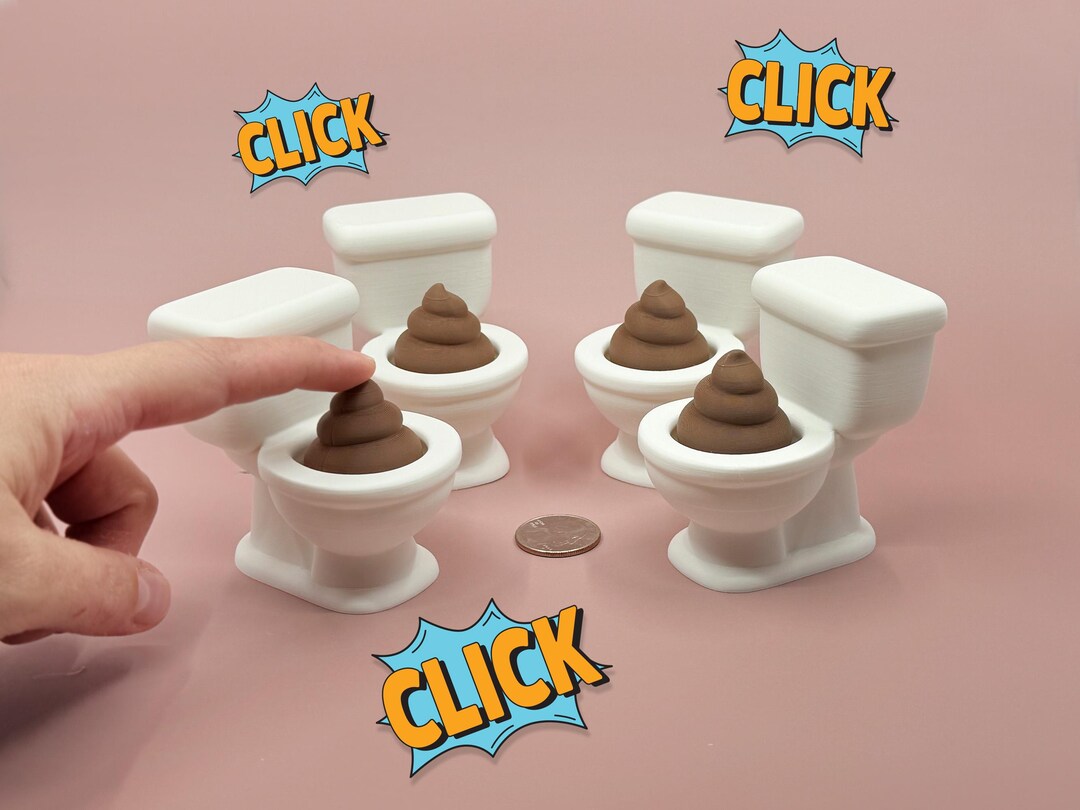 Toilet 3D Printed Clicker Heads - Mechanical, Fidget, Clicky, Stress ...
